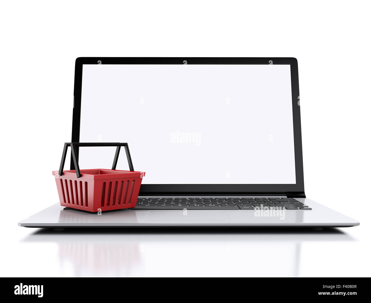 3d Shopping basket. Online shopping concept Stock Photo - Alamy