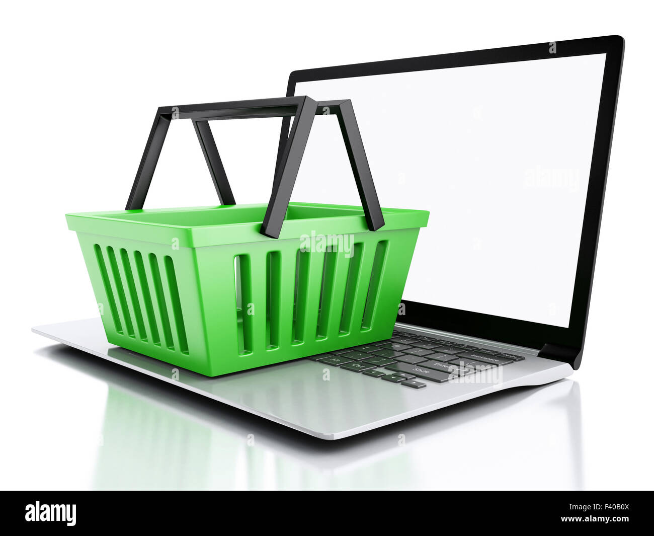 3d Shopping basket. Online shopping concept Stock Photo - Alamy