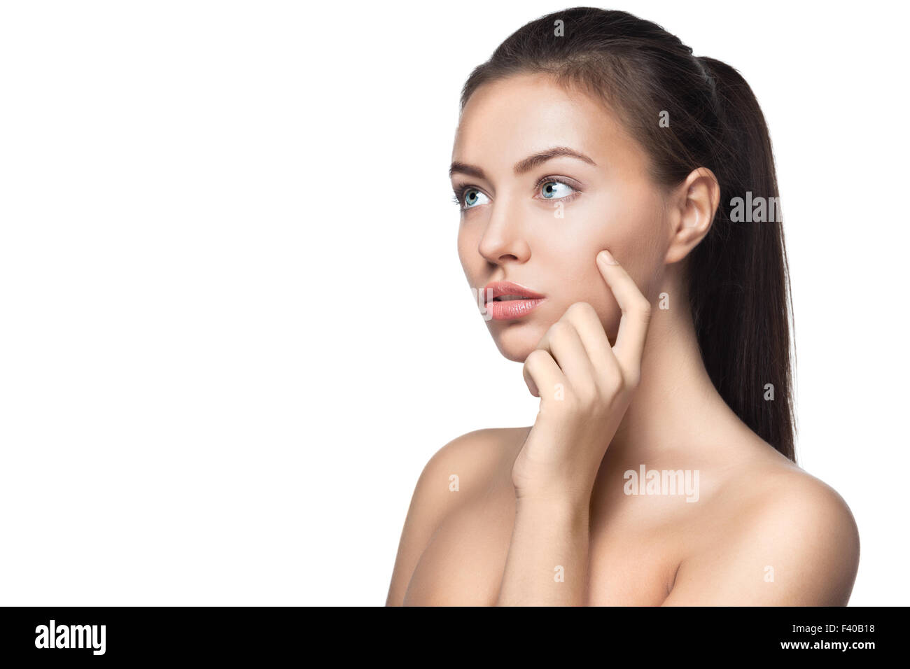 Beautiful young woman thinking Stock Photo - Alamy Beautiful young woman thinking Stock Photo - Alamy