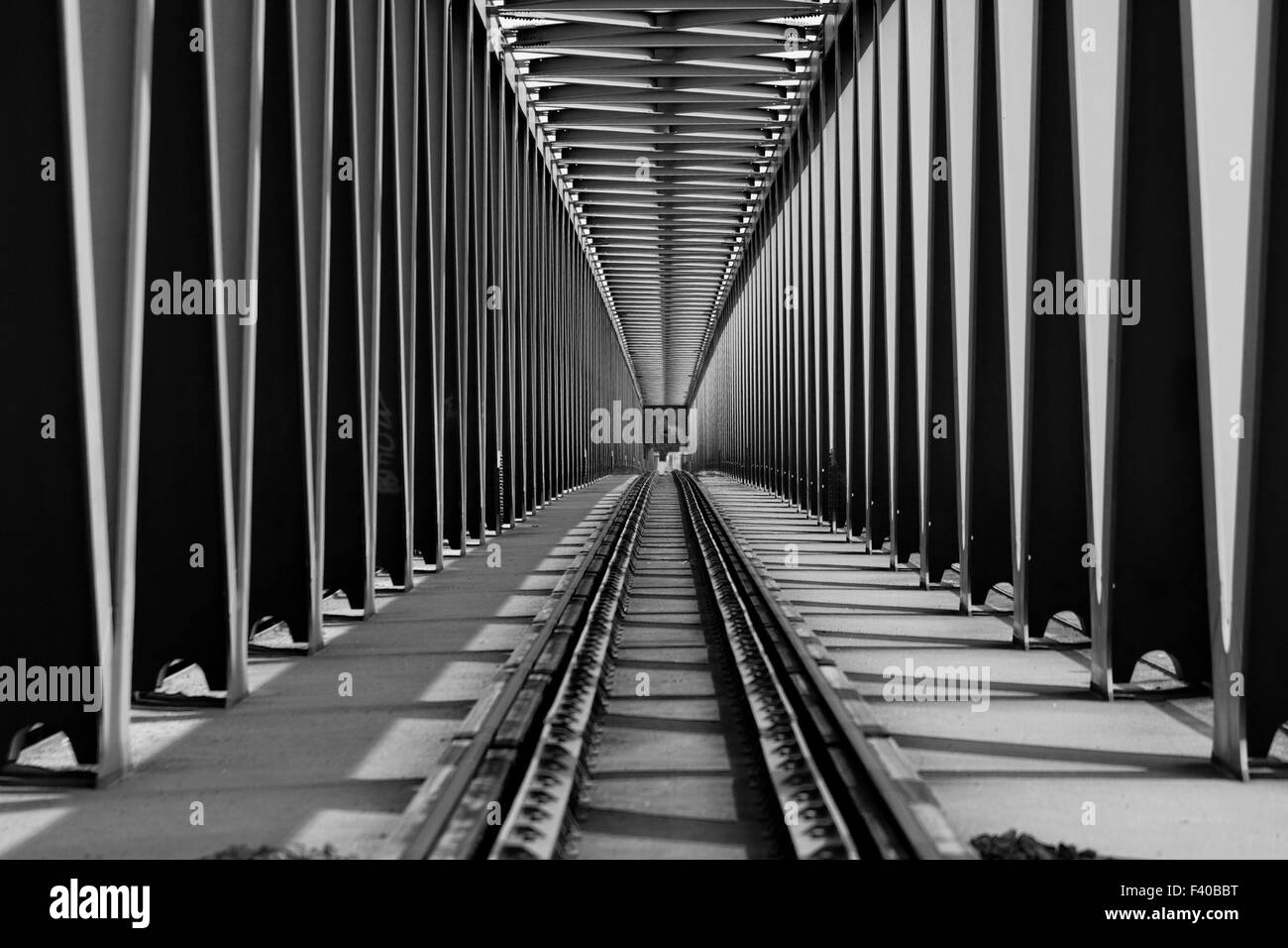 View iron rail bridge Black and White Stock Photos & Images - Alamy