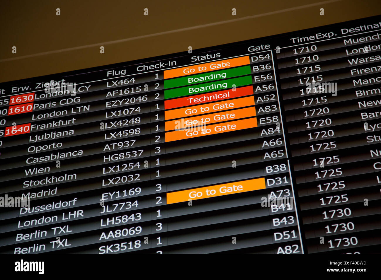 Terminal Info Board - 10 Stock Photo - Alamy