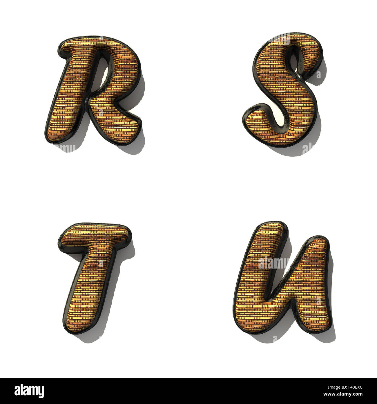 black alphabet letter set with wood on white Stock Photo - Alamy