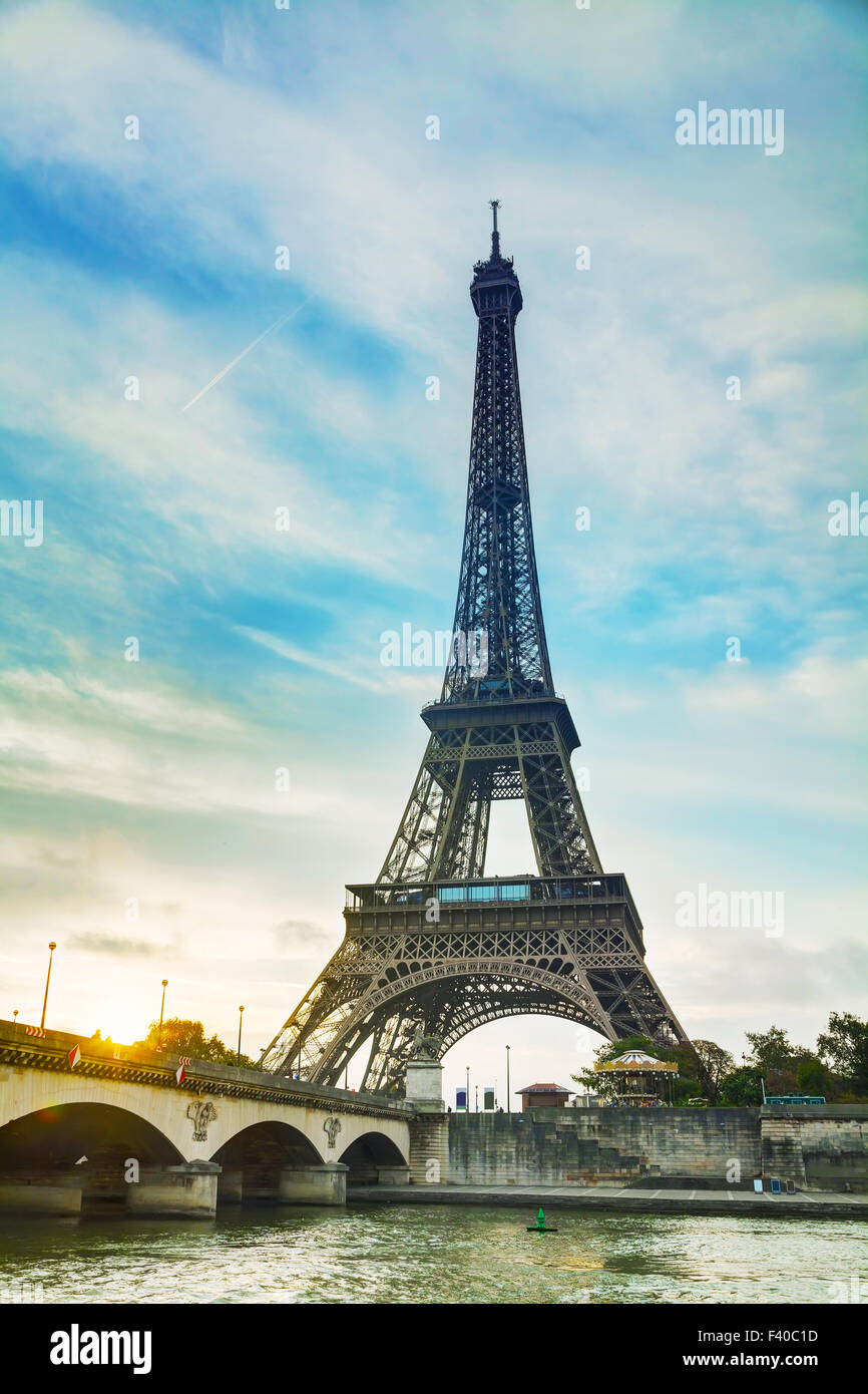 Paris cityscape with Eiffel tower Stock Photo - Alamy