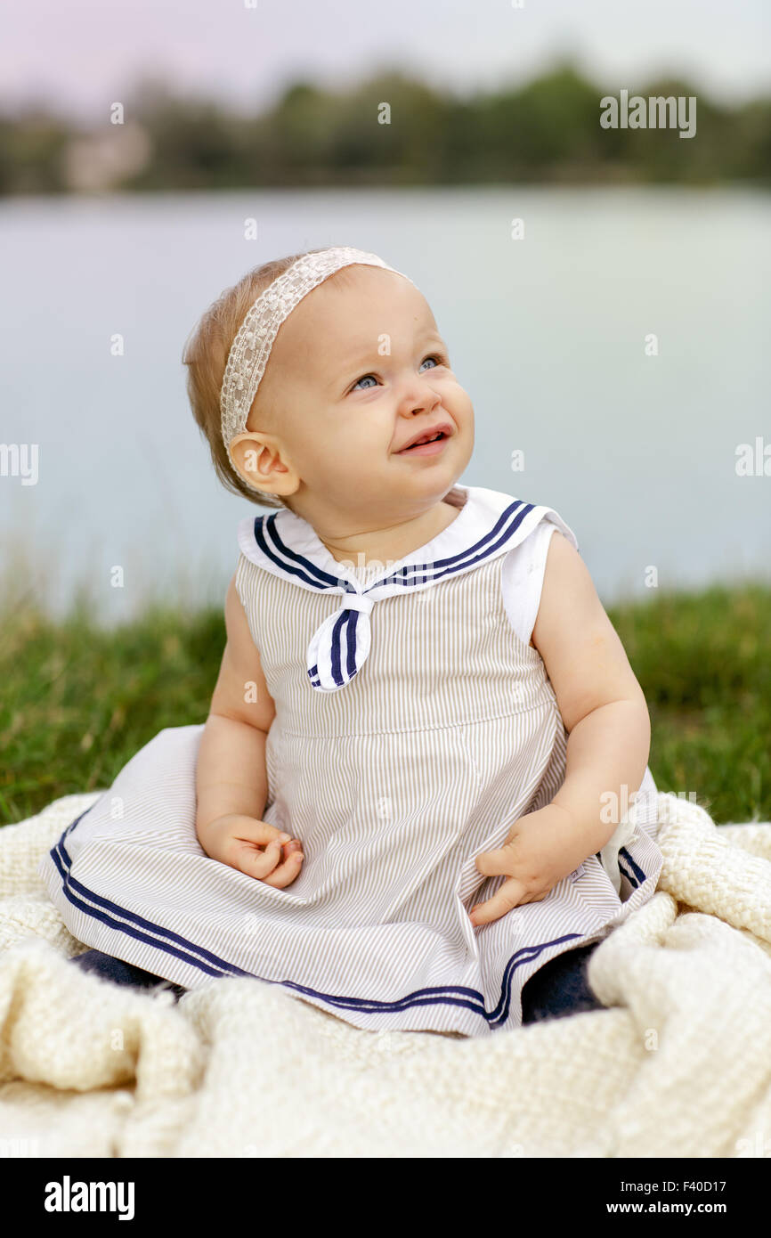 Baby at the Lake Stock Photo - Alamy