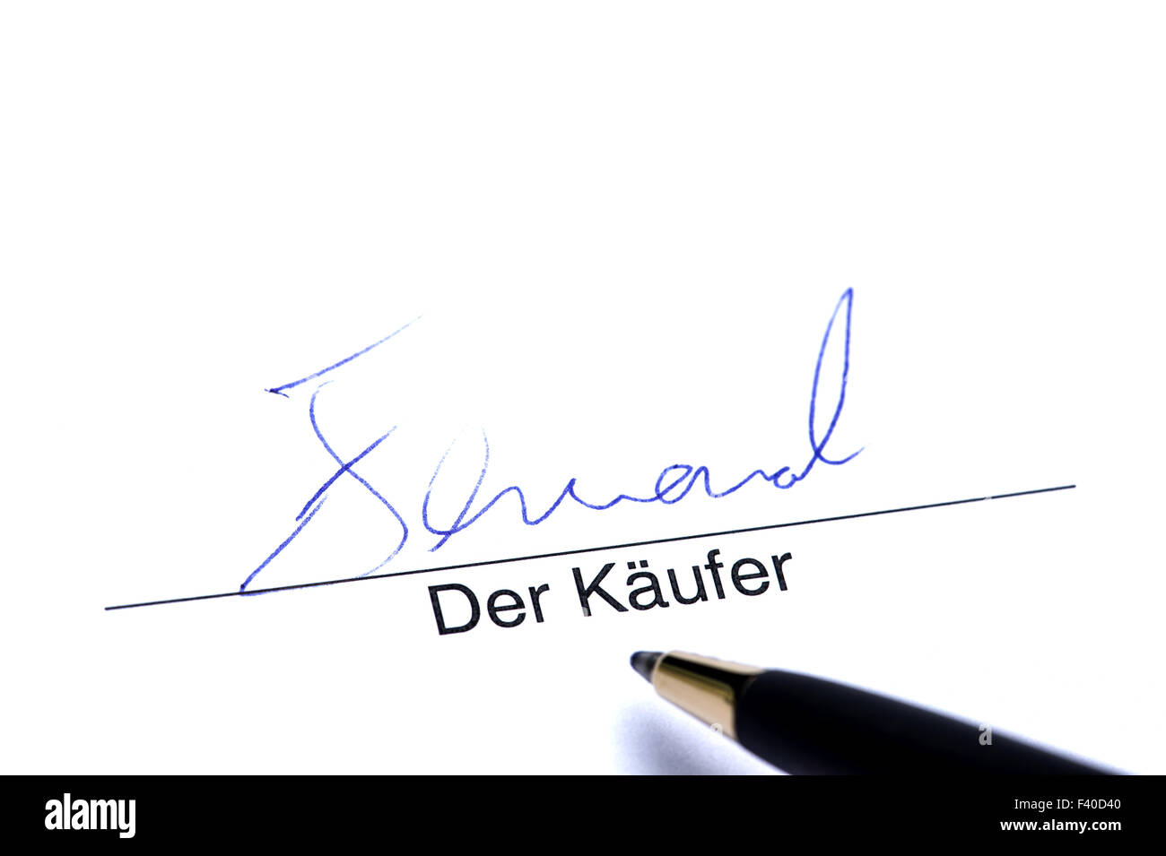 Signature of Purchaser Stock Photo - Alamy