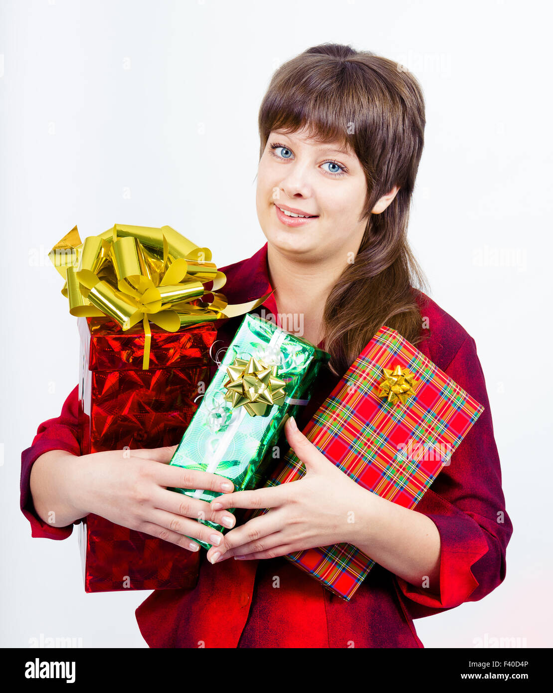 Beautiful girl gift box hi-res stock photography and images - Alamy