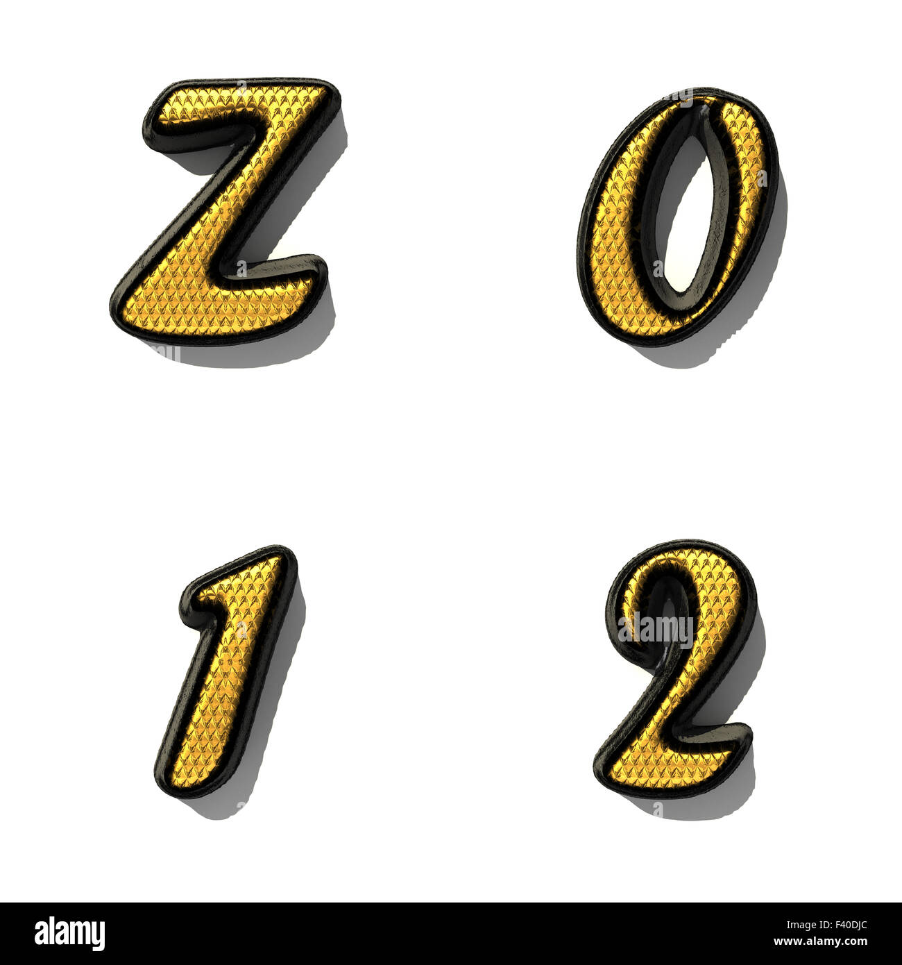 black alphabet letter set with gold on white Stock Photo - Alamy