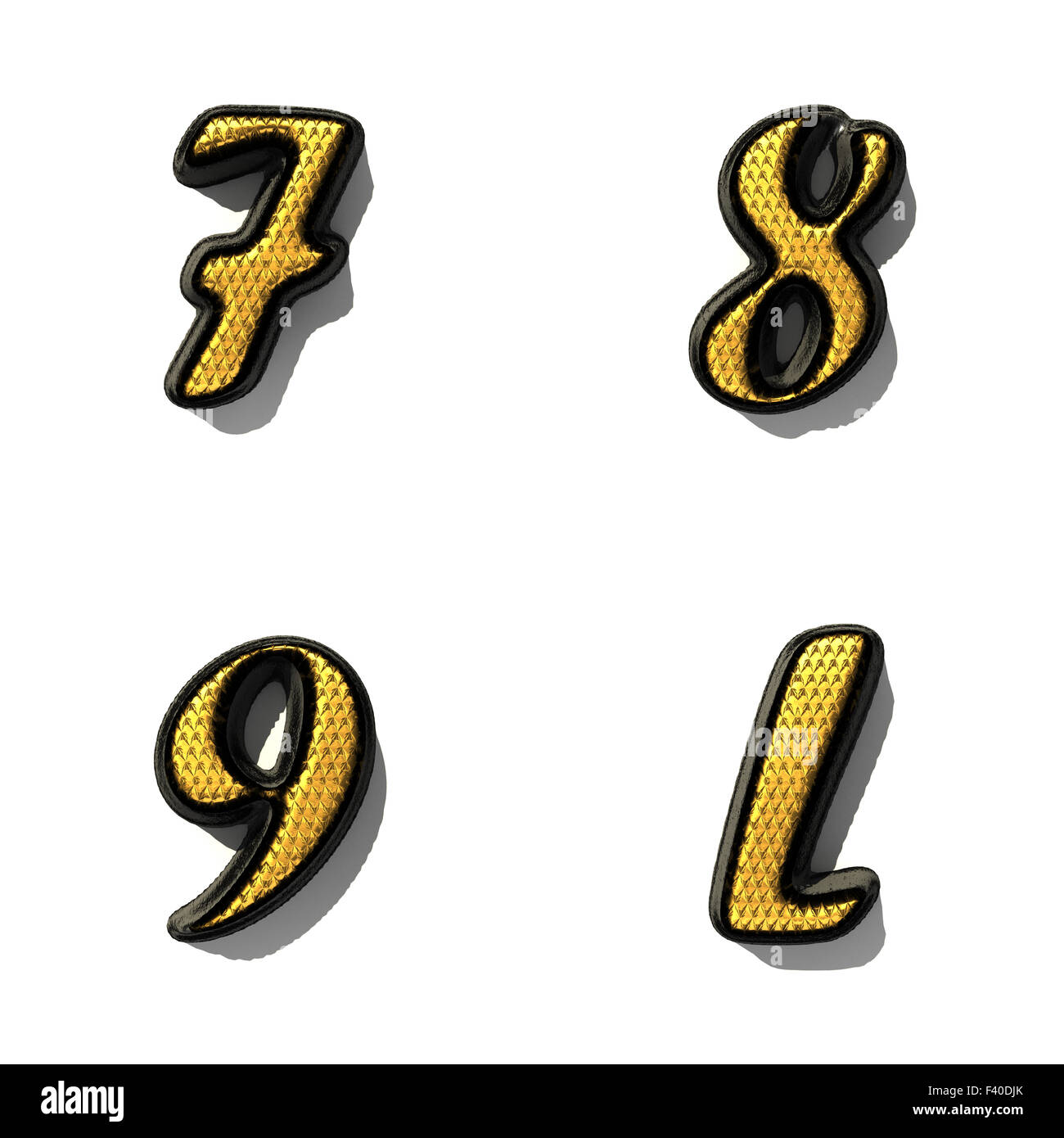 black alphabet letter set with gold on white Stock Photo - Alamy