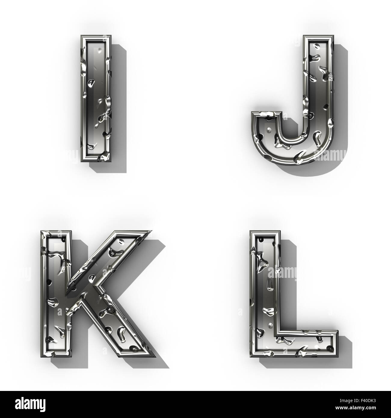 metal alphabet letter set with shadows on white Stock Photo - Alamy