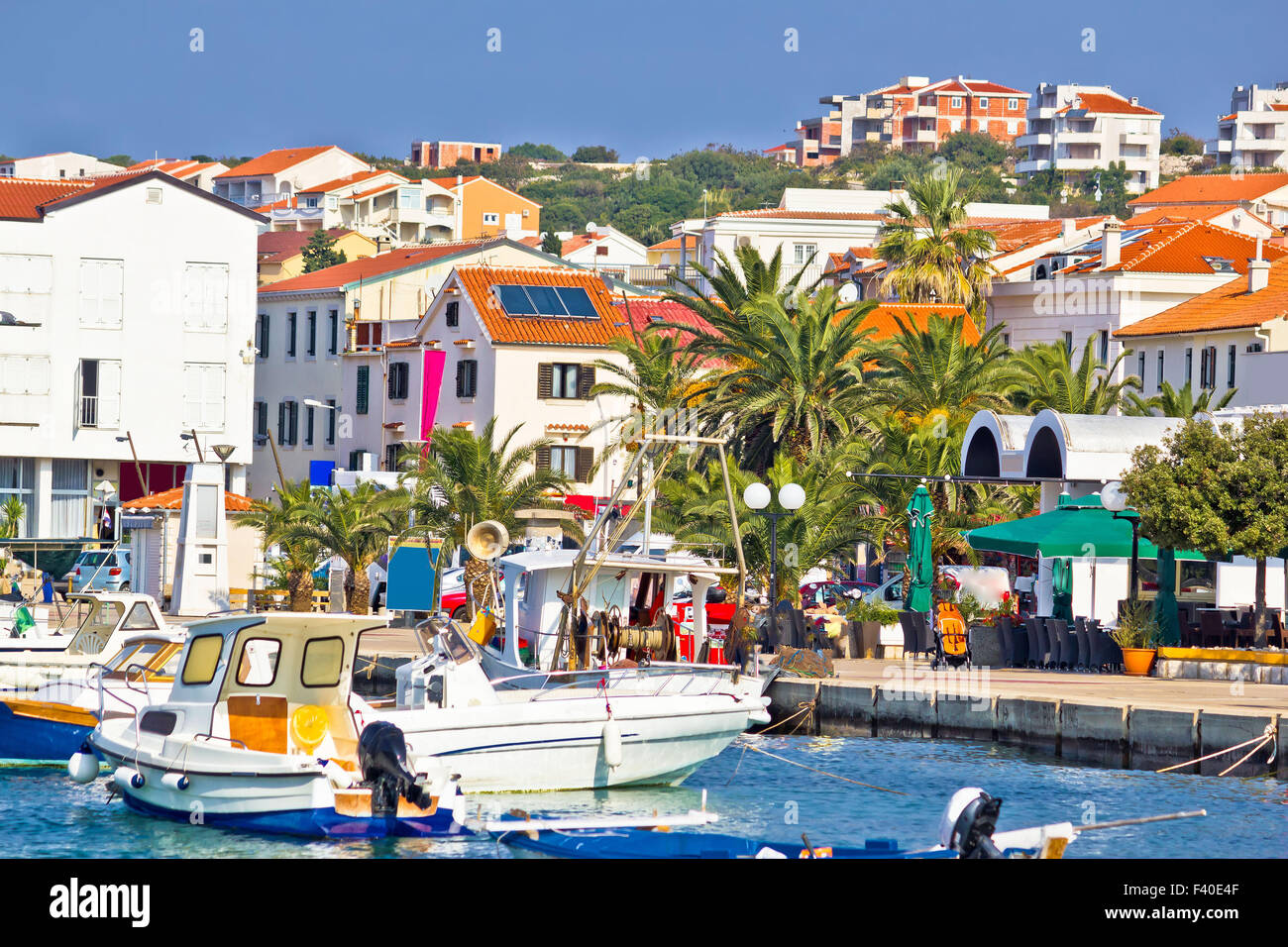 Mediterranean town of Novalja waterfront view Stock Photo - Alamy