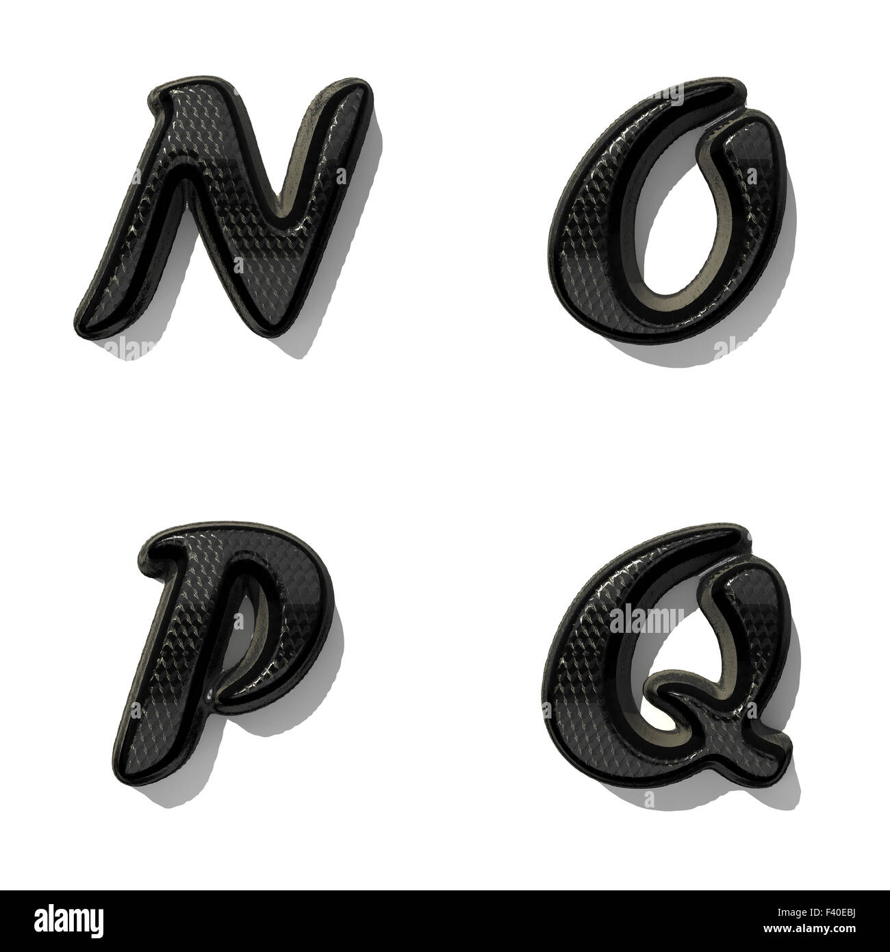 black metal alphabet letter set with shadows on white Stock Photo - Alamy