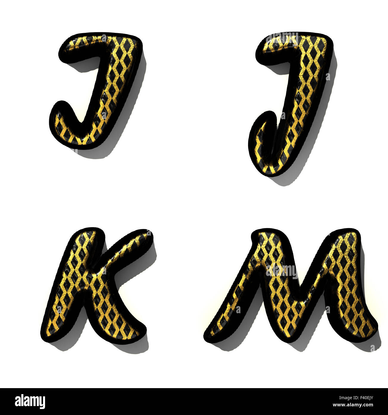 black alphabet letter set with gold on white Stock Photo - Alamy