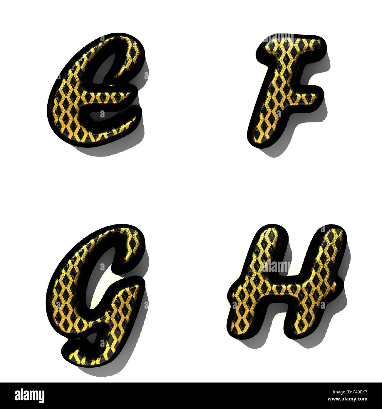 black alphabet letter set with gold on white Stock Photo - Alamy