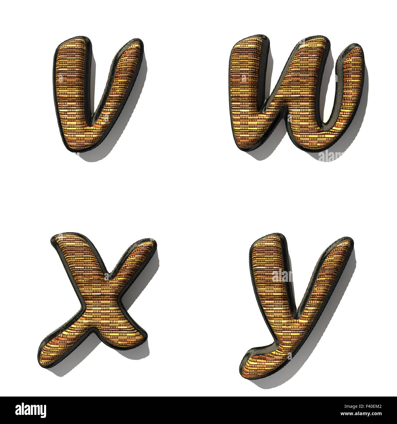 black alphabet letter set with wood on white Stock Photo - Alamy
