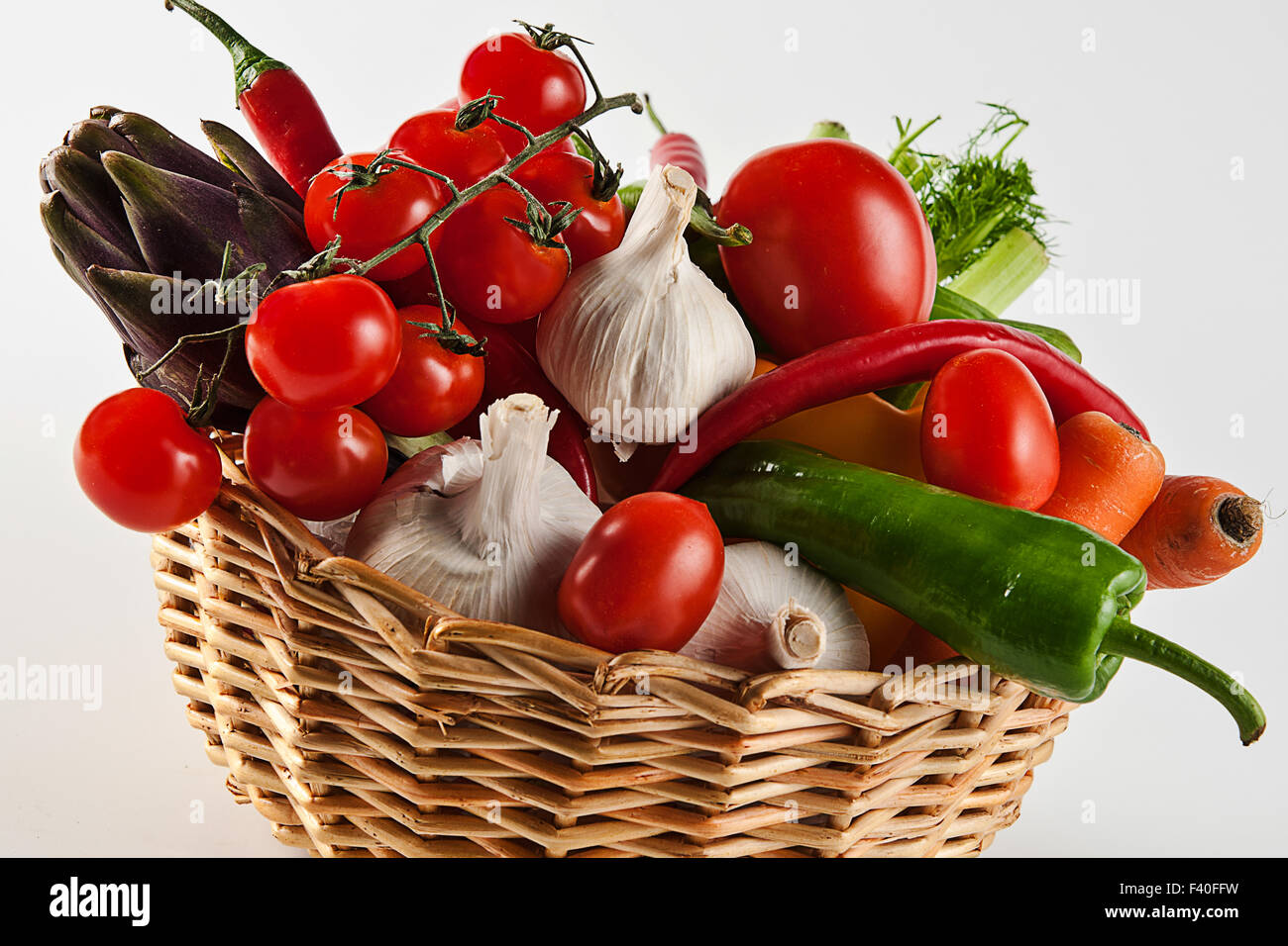 mixed vegetables in basket Stock Photo - Alamy