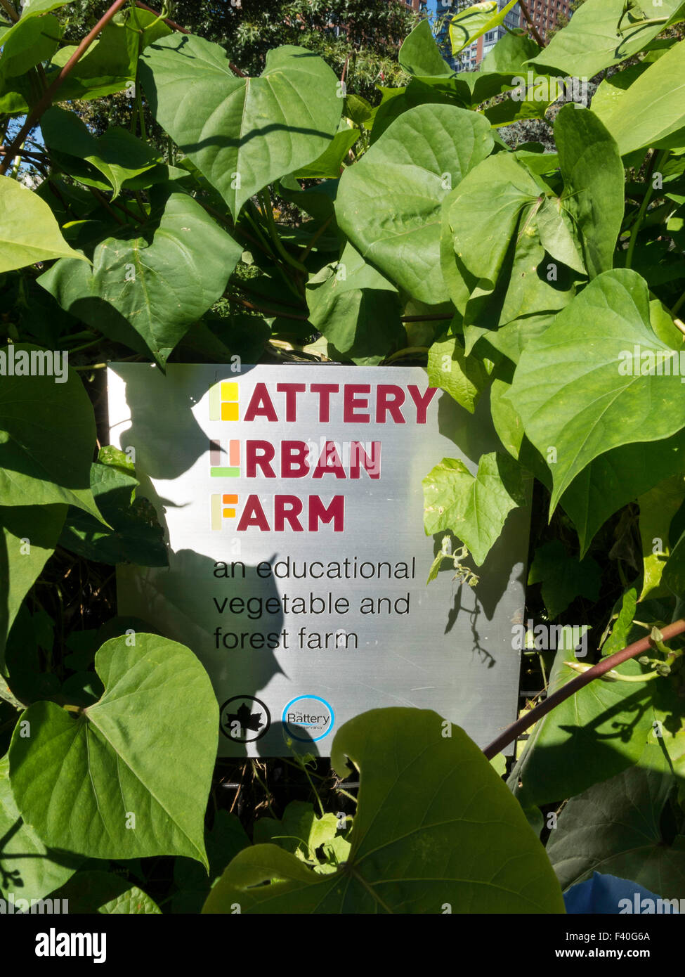Battery Urban Farm Sign, Battery Park, NYC Stock Photo - Alamy