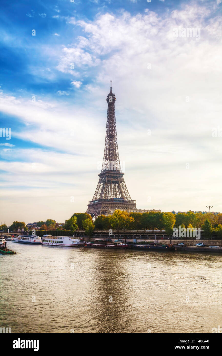 Paris cityscape with Eiffel tower Stock Photo - Alamy