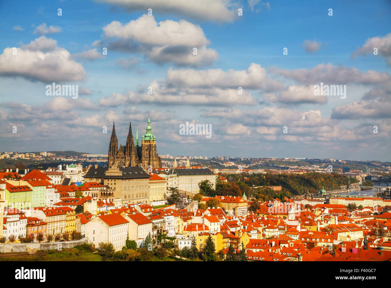 Aerial view of prague hi-res stock photography and images - Alamy