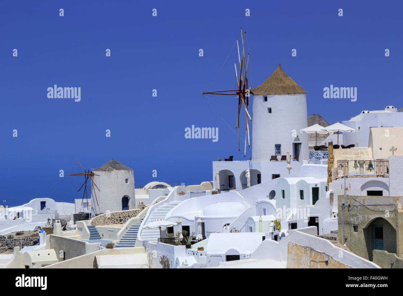 Windmill in Oia, Santorini, Greece Stock Photo - Alamy