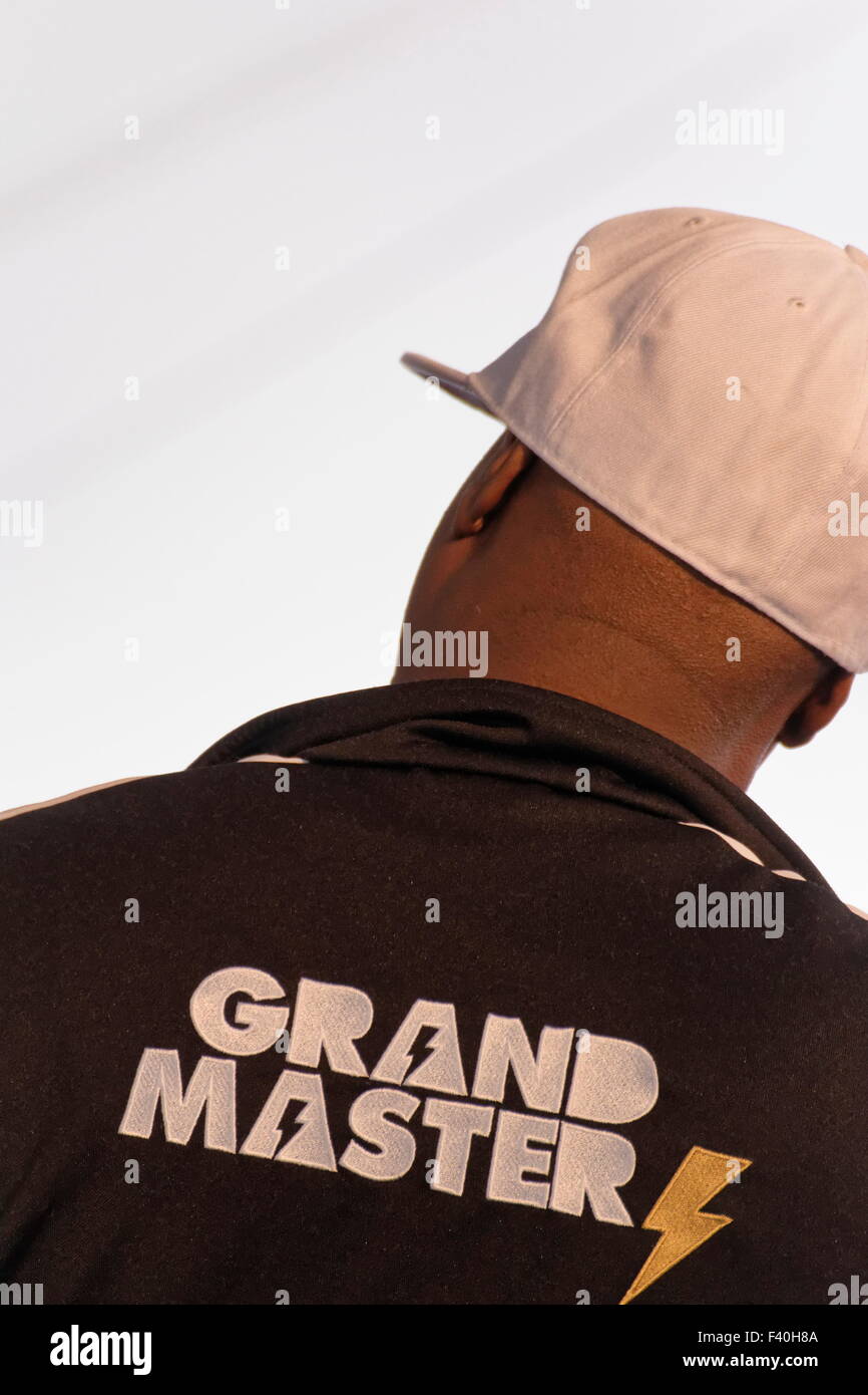 Celebrity DJ Grandmaster Flash in concert at the Richmond Folk Festival ...