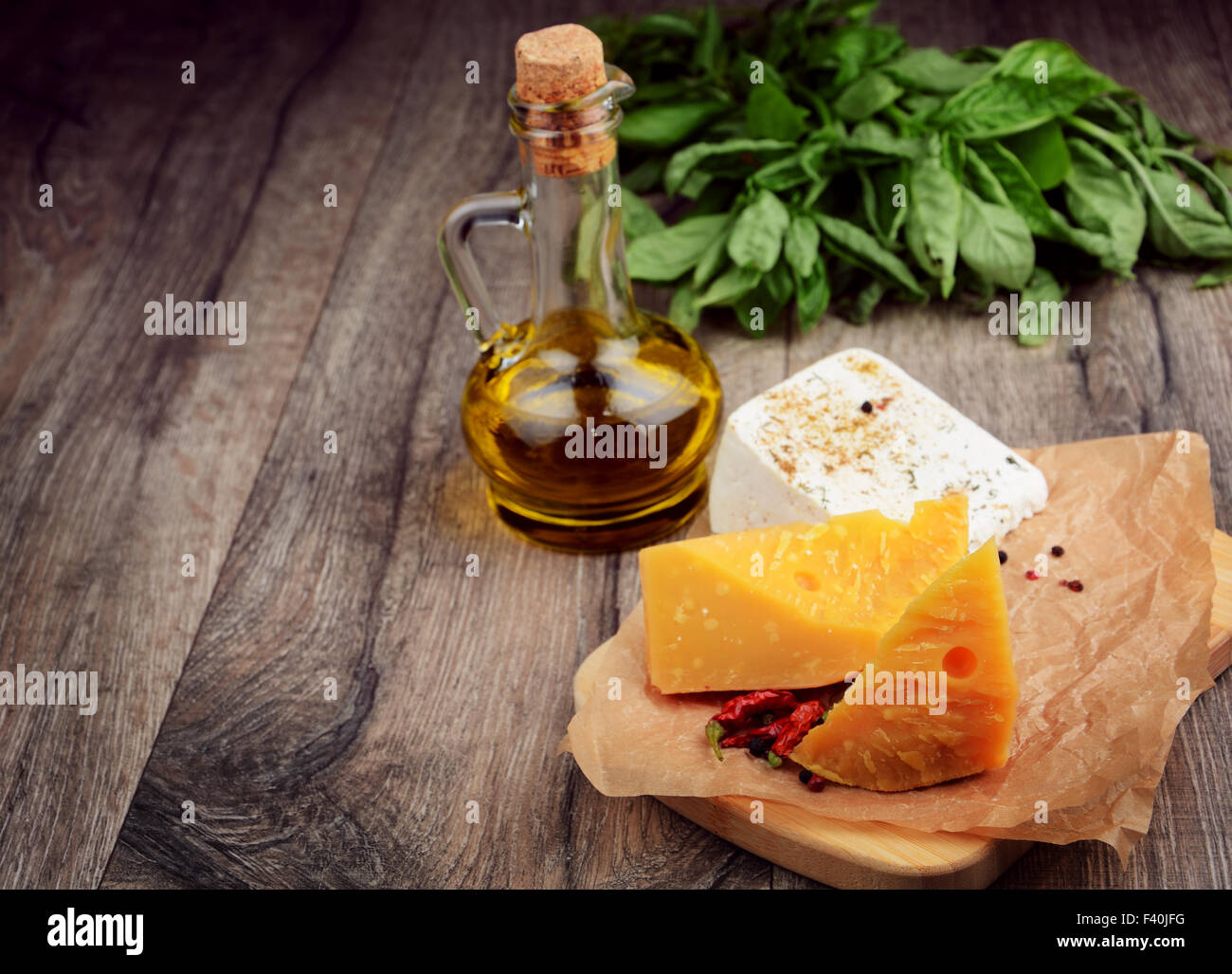 Two kinds of cheese Stock Photo - Alamy