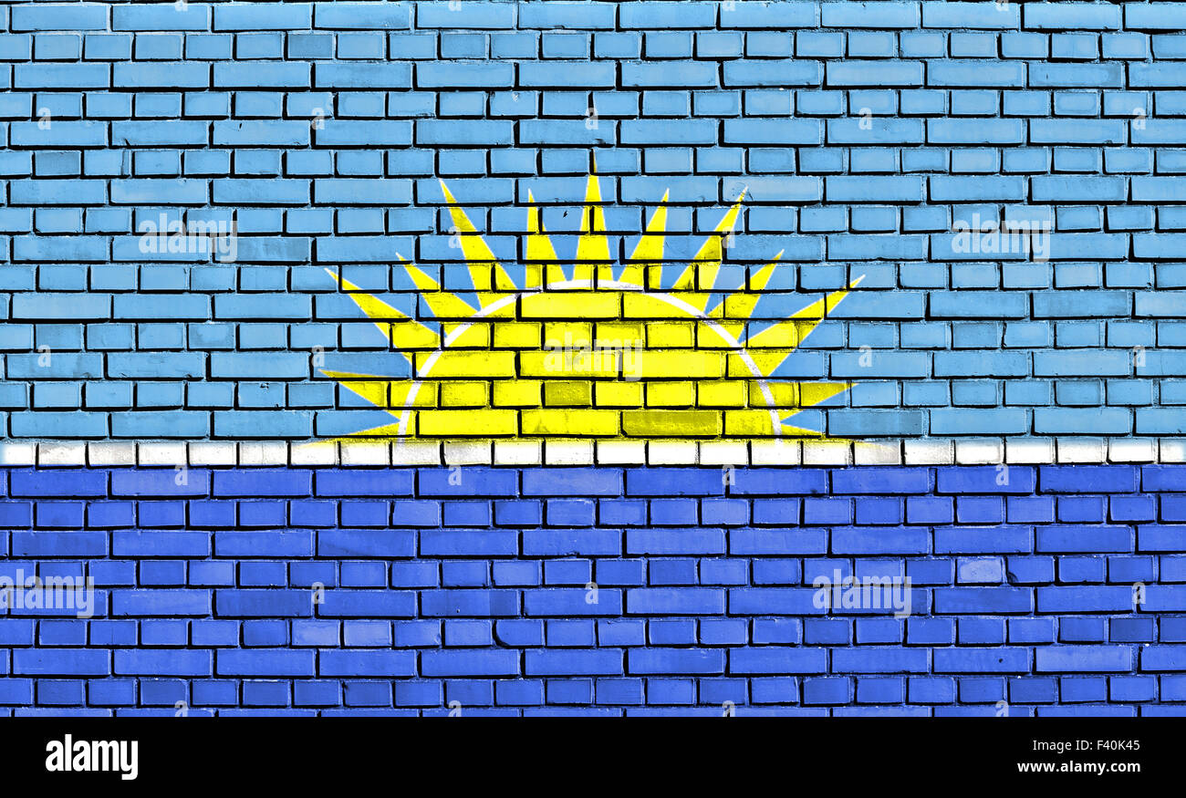 flag of Riohacha painted on brick wall Stock Photo - Alamy