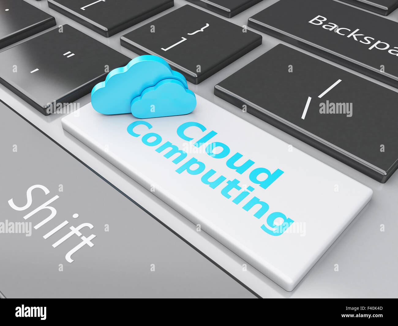 3d Cloud on computer keyboard Stock Photo - Alamy
