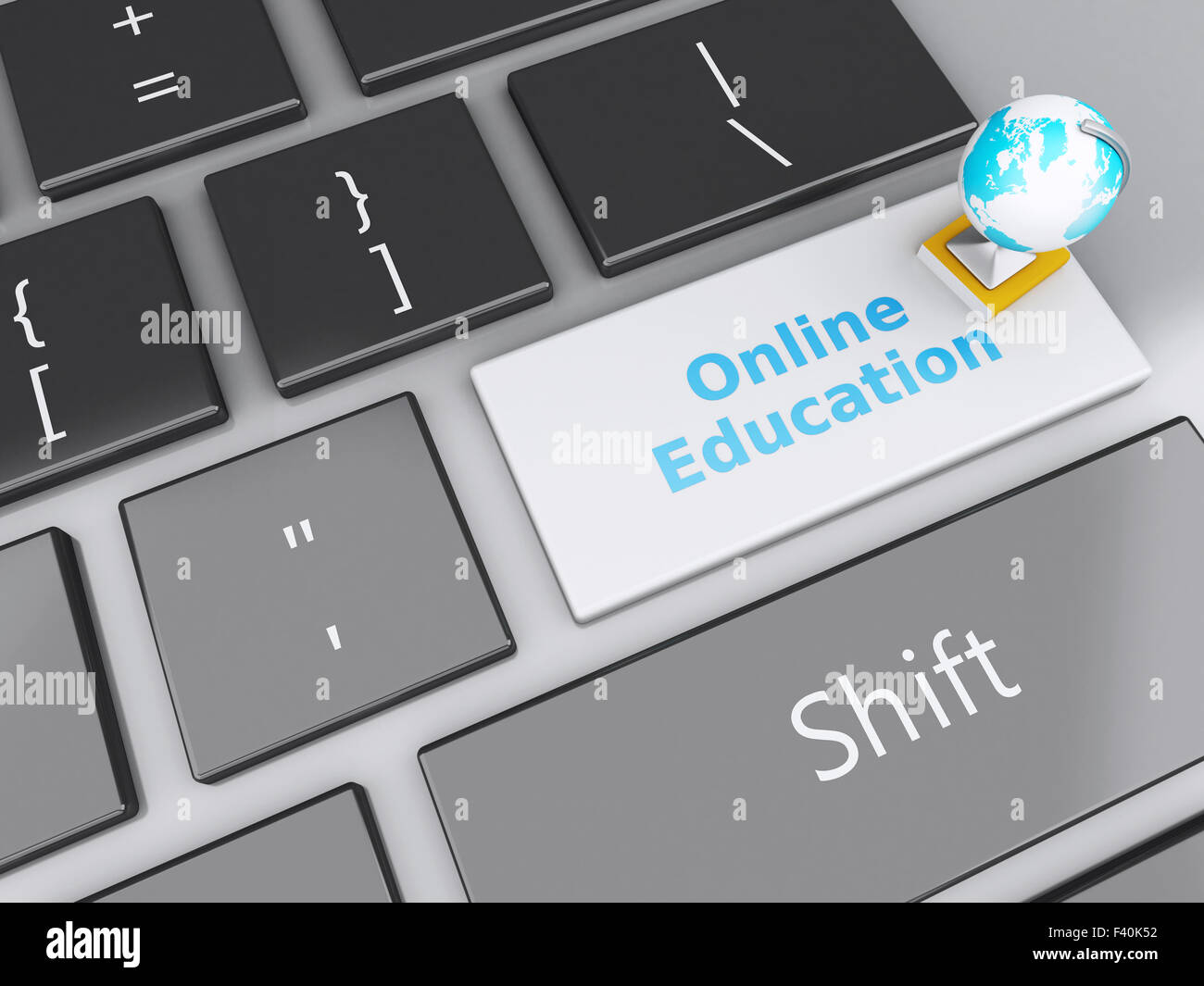 3d Books on the computer keyboard Stock Photo - Alamy