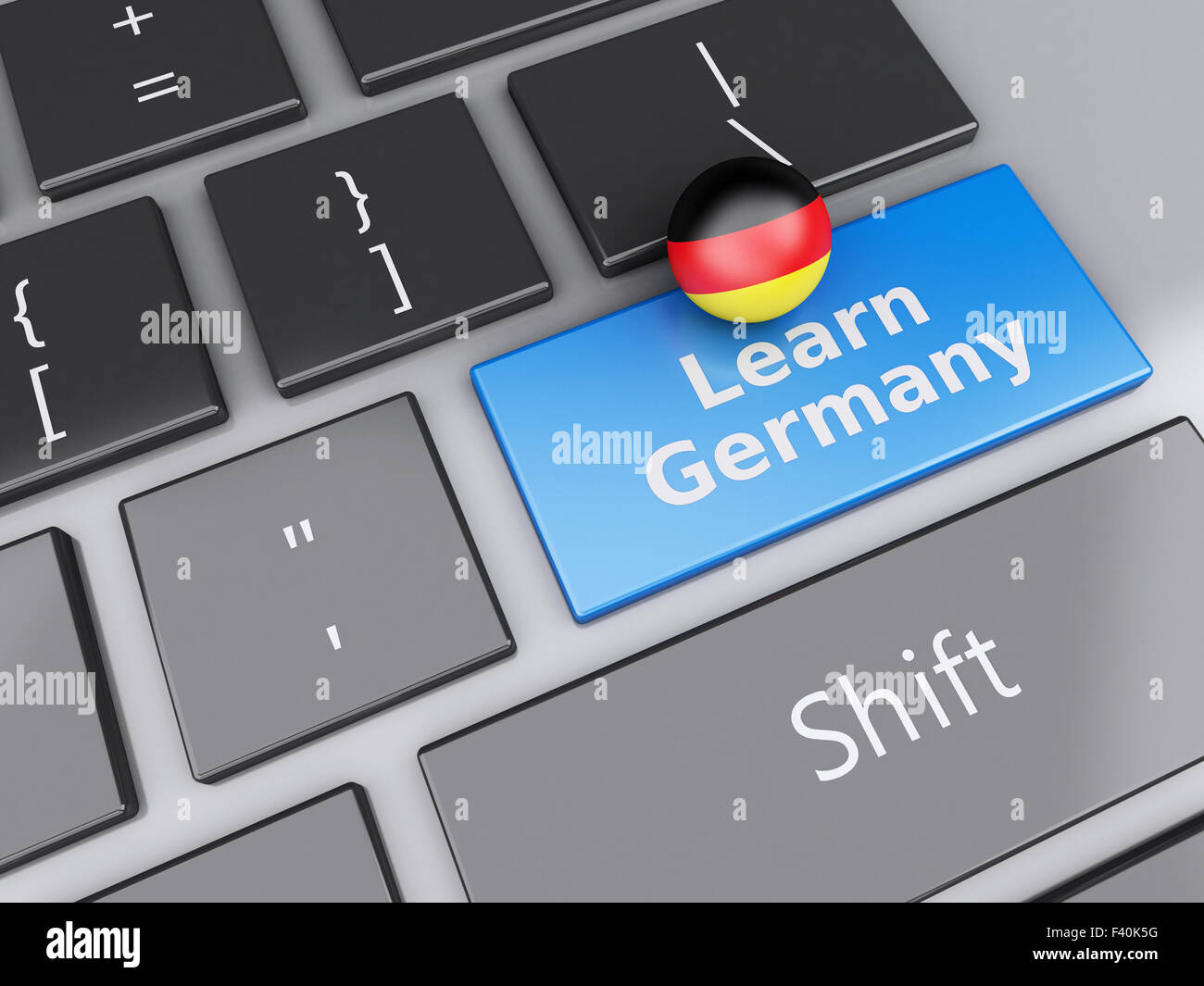 3d Learn Germany on computer keyboard Stock Photo - Alamy
