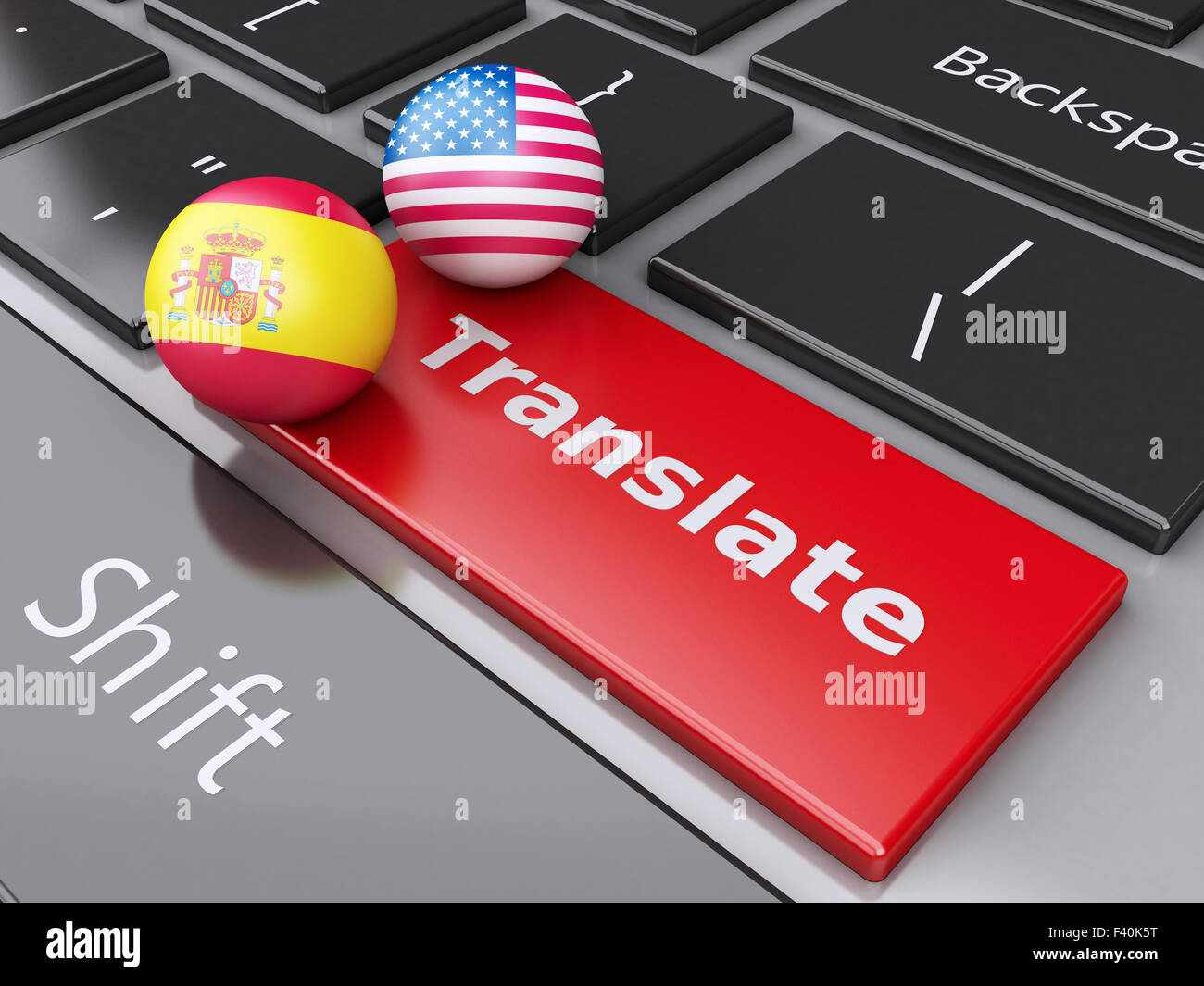 3d translation button on Computer Keyboard Stock Photo - Alamy