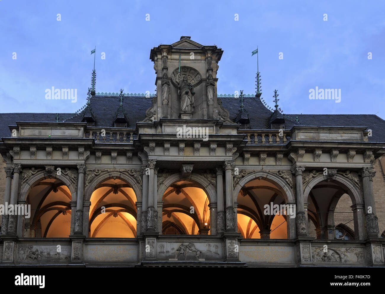 Church in Cologne with illumination at night Stock Photo - Alamy