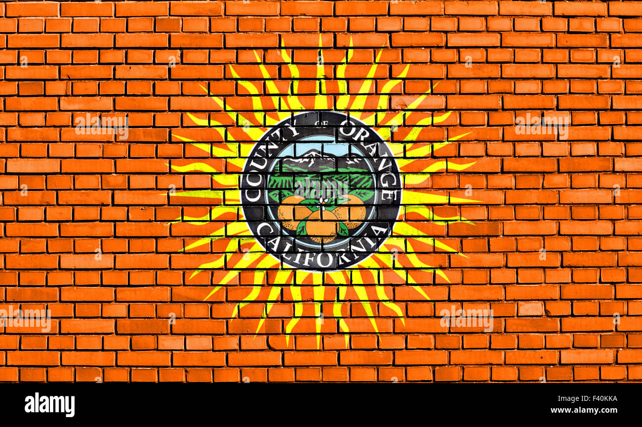 flag of Orange County painted on brick wall Stock Photo - Alamy