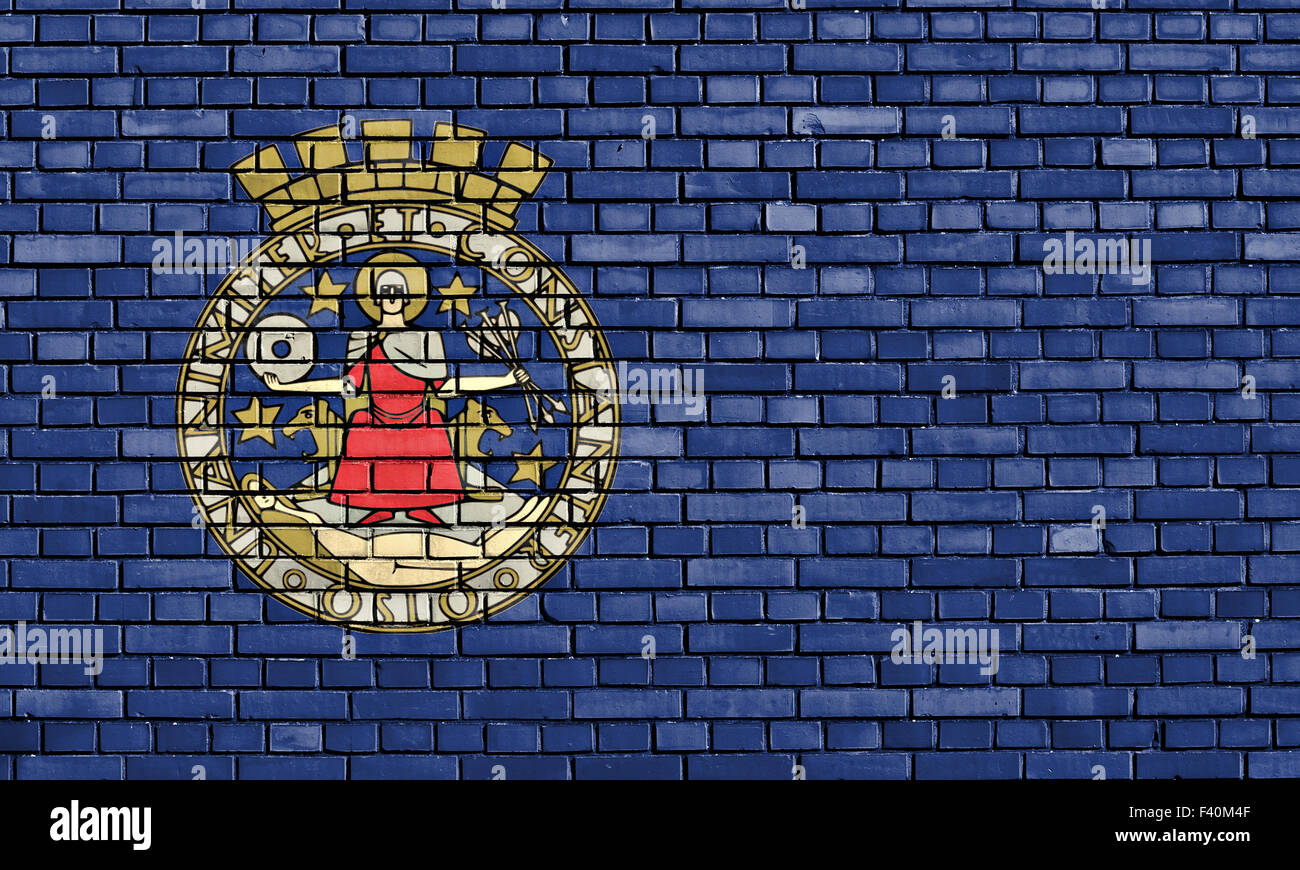 flag of Oslo painted on brick wall Stock Photo - Alamy