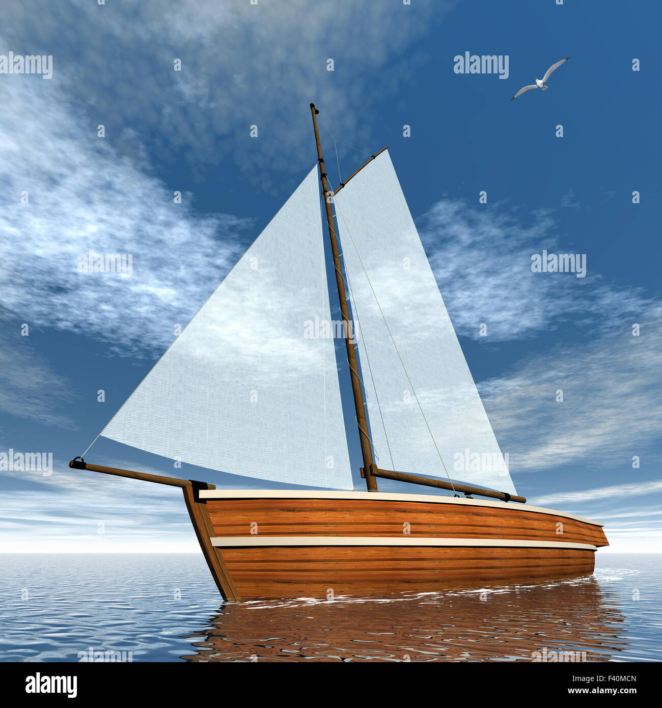 Sailboat - 3D render Stock Photo - Alamy