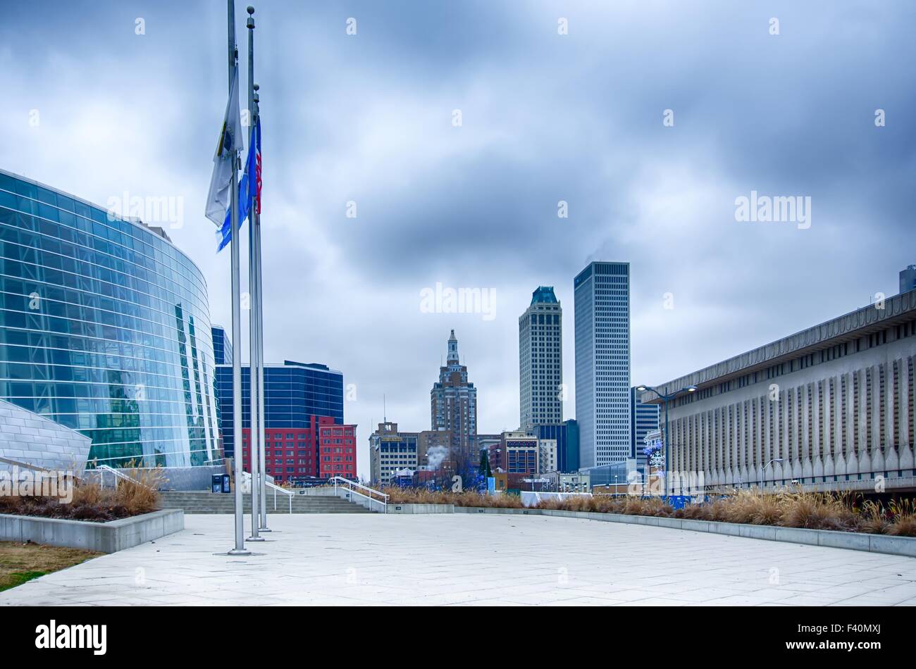 tulsa city skyline around downtown streets Stock Photo - Alamy