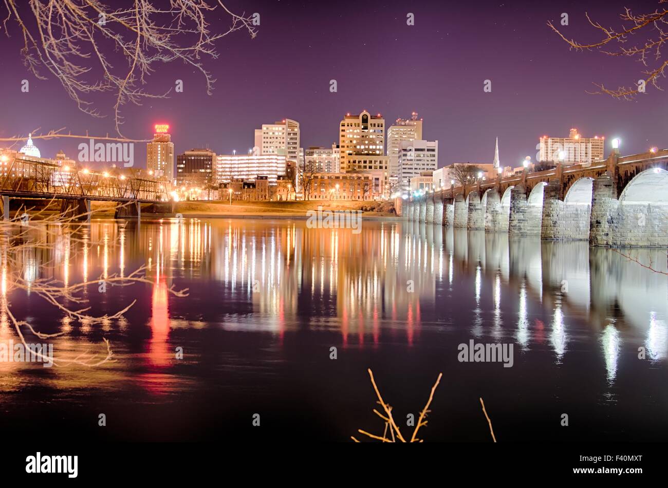 Downtown harrisburg pennsylvania susquehanna river hi-res stock ...