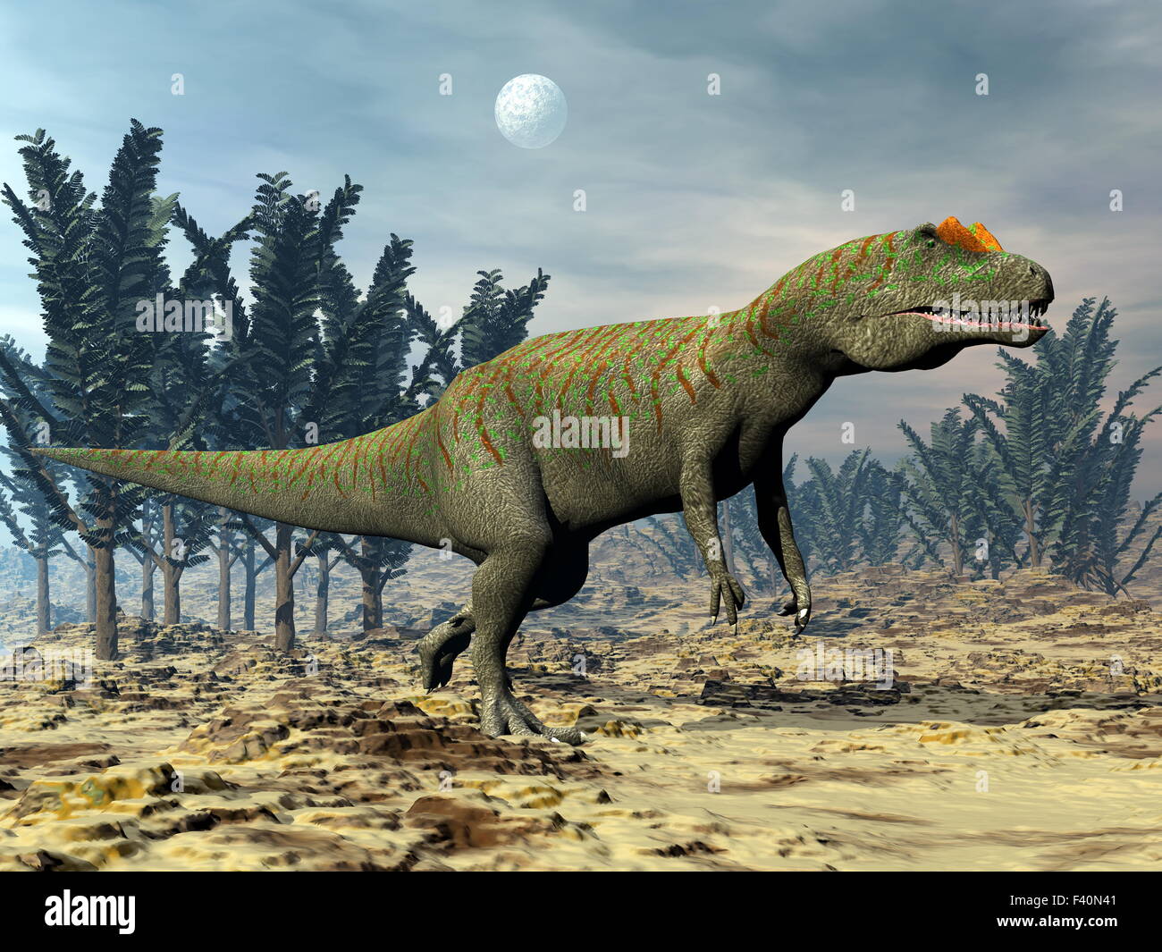 Allosaurus dinosaur - 3D render Stock Photo - Alamy