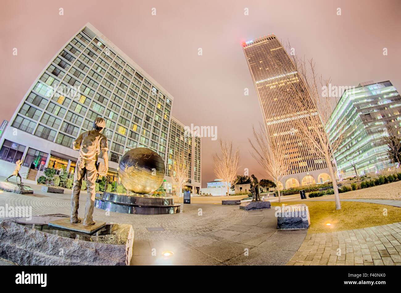 tulsa city skyline around downtown streets Stock Photo - Alamy