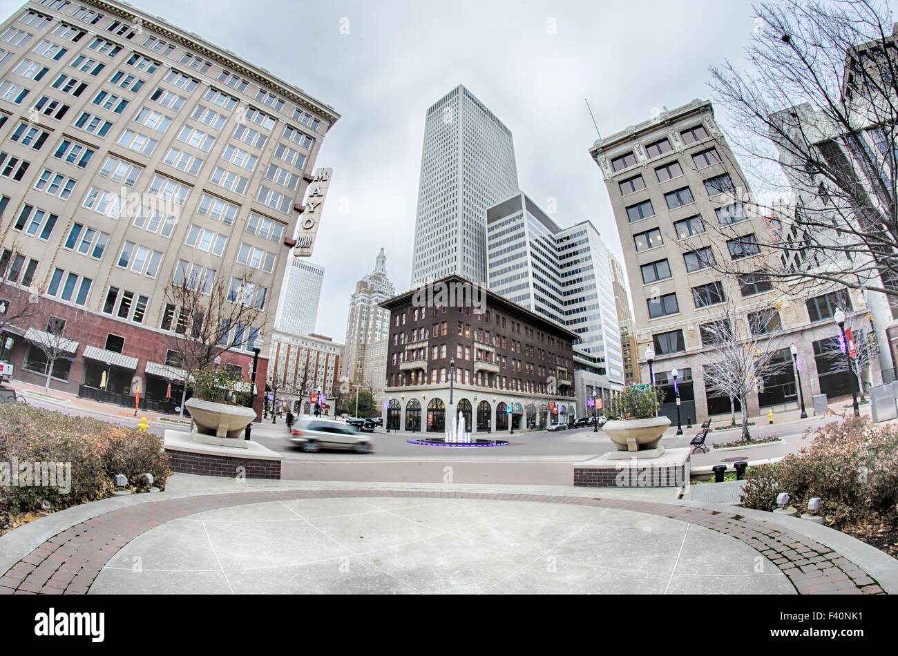 tulsa city skyline around downtown streets Stock Photo - Alamy