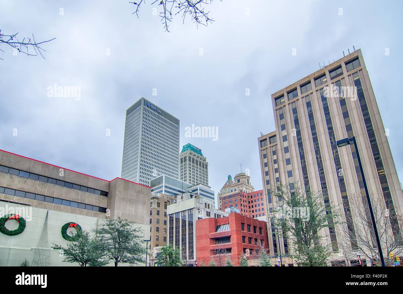 tulsa city skyline around downtown streets Stock Photo - Alamy