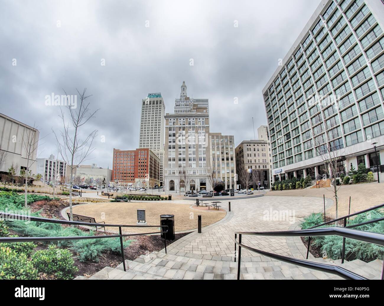 tulsa city skyline around downtown streets Stock Photo - Alamy