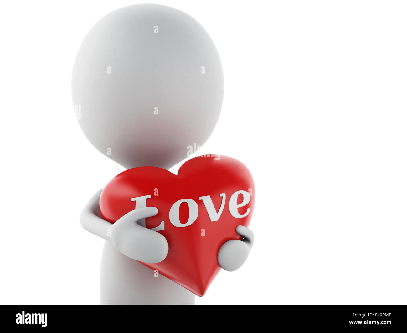 3d white people heart isolated hi-res stock photography and images - Alamy