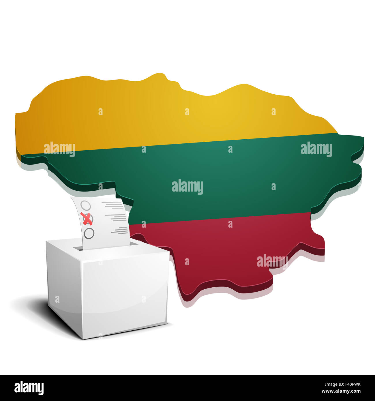 Flag of country lithuania outline Cut Out Stock Images & Pictures - Alamy