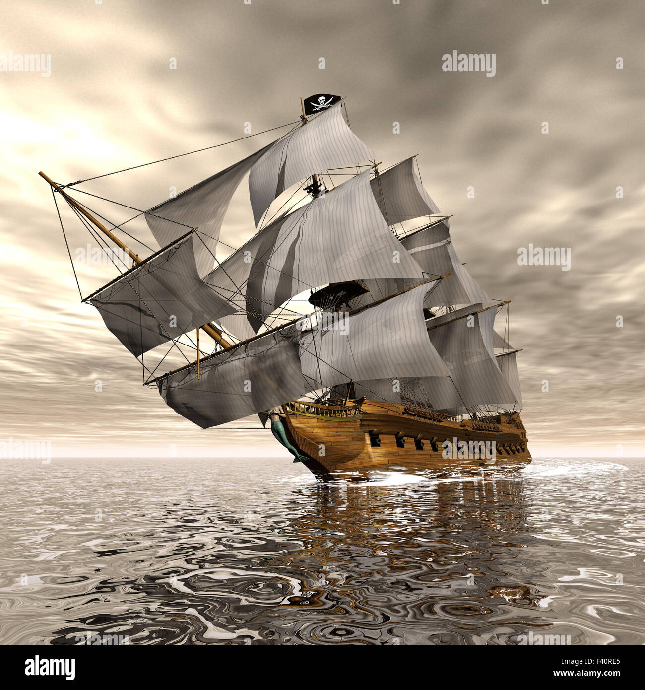 Pirate Ship - 3D render Stock Photo - Alamy
