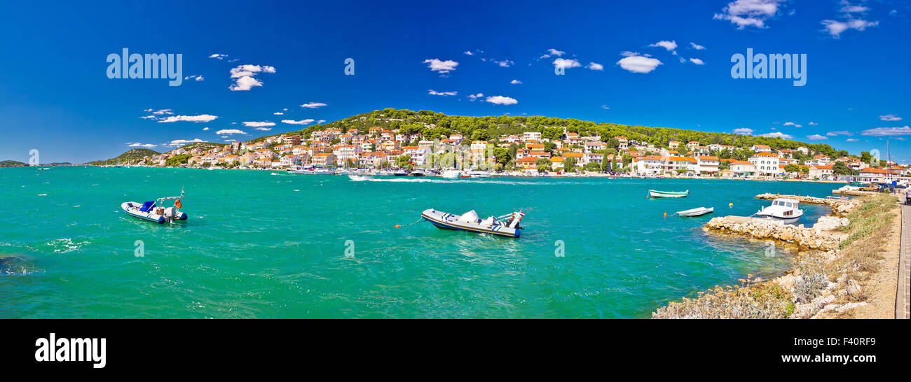 Coastal town of Tisno panorama Stock Photo - Alamy