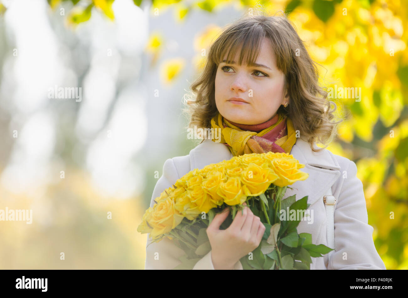 Sad Girl Holding Flower