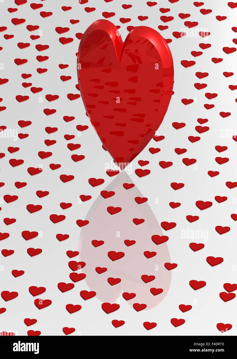 Red heart shape made of small hearts Stock Photo - Alamy