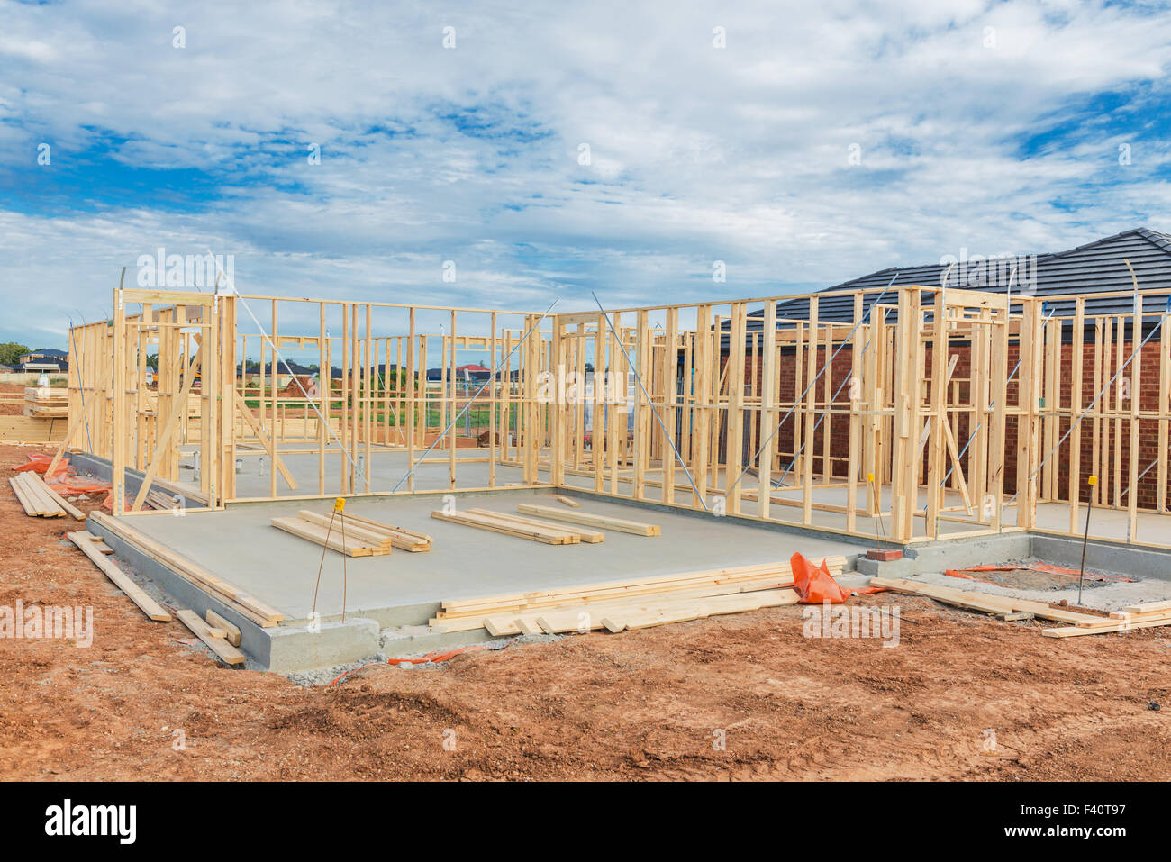 New home construction framing Stock Photo - Alamy