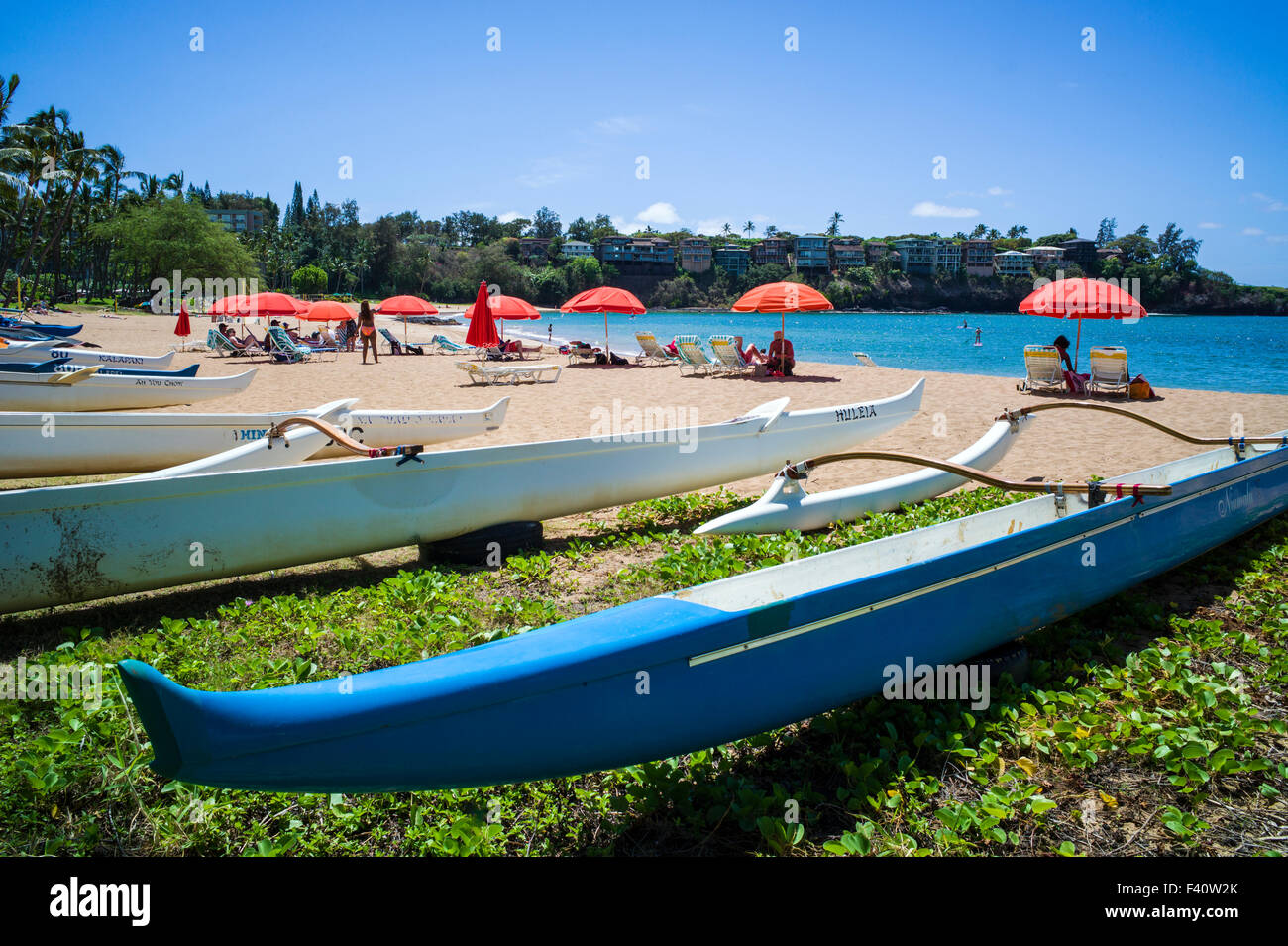 Outrigger on beach kauai marriott hi-res stock photography and images ...