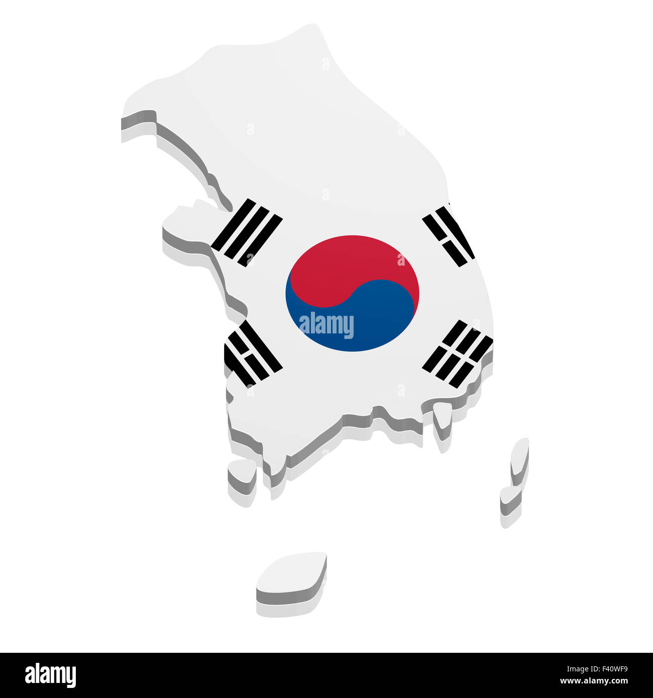 3d map south korea hi-res stock photography and images - Alamy